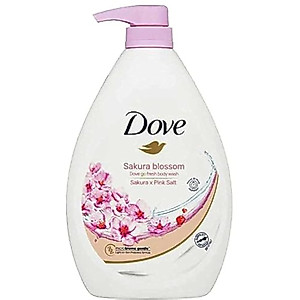 Dove Body Wash Go Fresh Sakura Blossom with Pink Salt,33.8 Ounce Pump,1 item