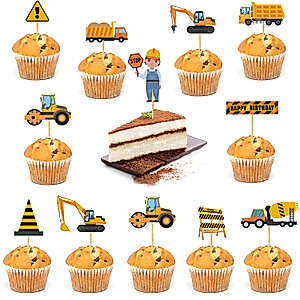 Construction Birthday Party Supplies, 58 Pack Dump Truck Birthday Decorations with Foil Latex Balloons, Paper Tassels, Flower Balls, Cupcake Toppers, Vehicle Banner for Kids Boys Grils Birthday