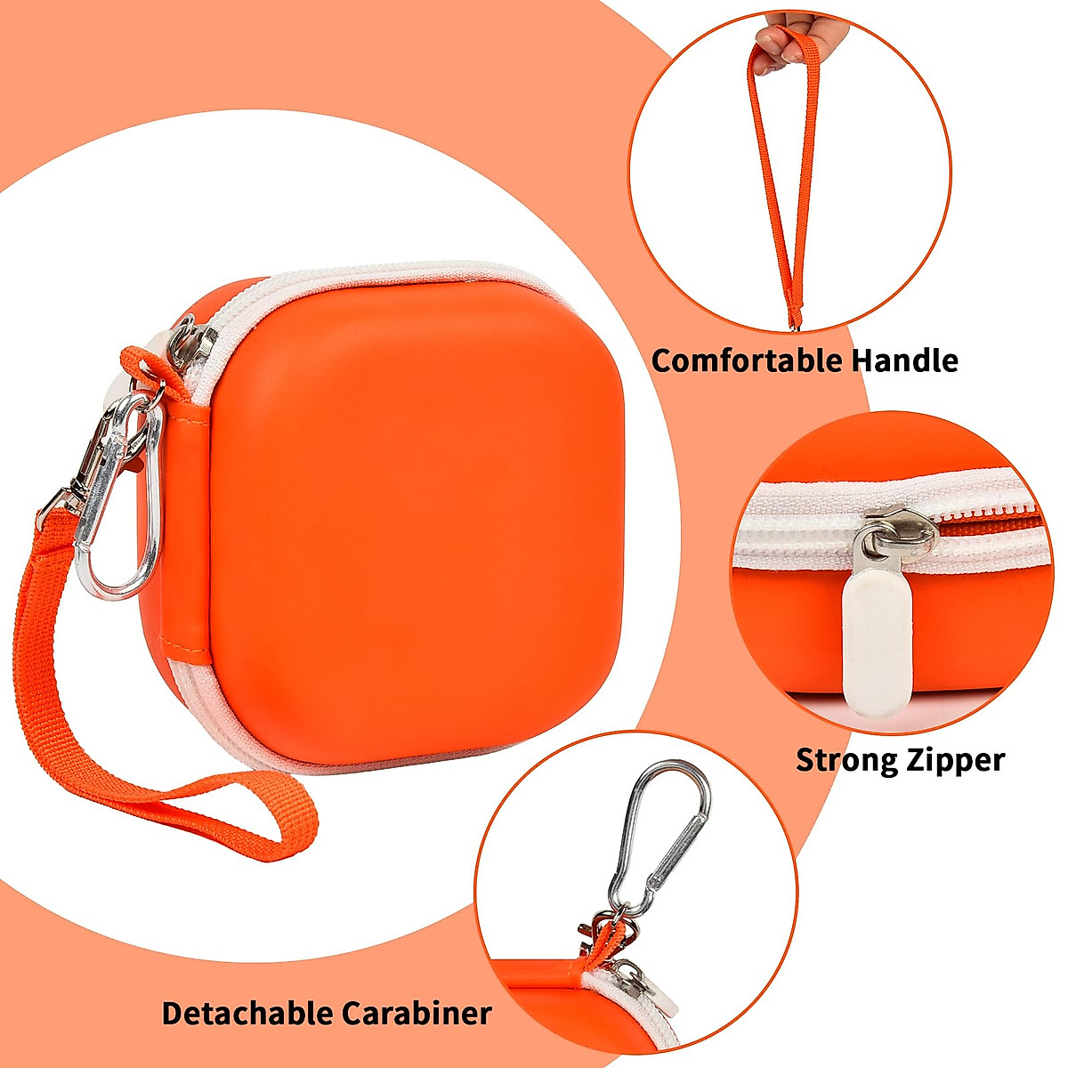 Boobowl Hard Case Compatible with SIMO/for Skyroam Solis Lite 4G LTE Portable WiFi Mobile Hotspot, Travel Router Storage Bag with Mesh Pocket for Rechargeable Batteries, Charger (Box Only)-Orange
