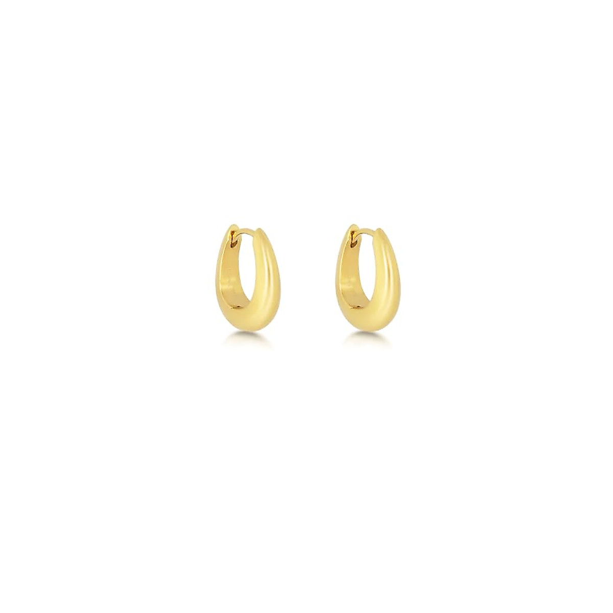Hey Harper Iris Earrings Gold Huggie Hoop Earrings Dangle Drop - Waterproof & Sweatproof Dainty Gold Hoop Earrings for Women - Heart Pendant Earrings with 14K Golden Color PVD Coating