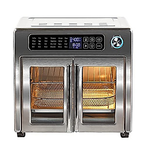 Emeril Lagasse 26 QT Extra Large Air Fryer, Convection Toaster Oven with French Doors, Stainless Steel (Renewed)