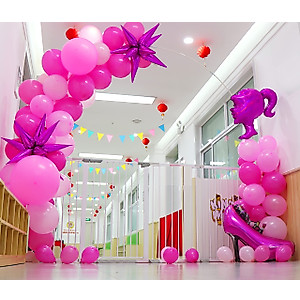 Pink Girl Balloons for Birthday Party Decoration Girl Theme Pink Dreamnhouse Pink Fuchsia Latex Balloons High-heeled Balloon Exploding Star Balloon Balloons (Balloons Suit)