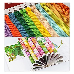 Stamped Cross Stitch Kits for Adults Beginners Seaside Mountains Castles Rainbow Towns Pattern 11CT Pre-Printed Fabric Embroidery Arts and Crafts Kit Needlepoint Starter DIY Wall Decor, 12 x 16 inch