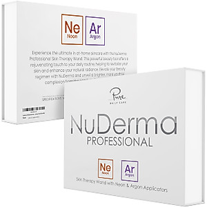 NuDerma Professional Skin Therapy Wand - Portable Skin Therapy Machine with 6 Neon & Argon Wands – Boost Your Skin – Clear Firm & Tighten