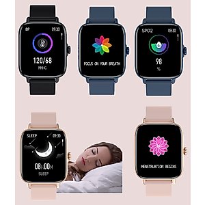 Carlinvi Smart Watch for Men and Women Bluetooth Waterproof SmartWatch with 1.7" Touch Screen Activity Tracker with Step Calorie Counter Heart Rate Monitor for Android & iOS Phones