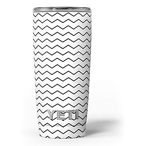 Design Skinz Slate Black Horizontal Chevron Pattern - Skin Decal Vinyl Wrap Kit Compatible with The Yeti Rambler Cooler Tumbler Cups