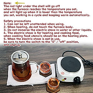 Electric Mini Stove Single Electric Flat Cast Iron Heating Plate Burner 500W Mini Stove Hot Plate Multifunctional Home Heater (US)