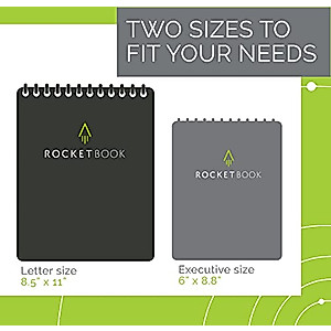 Rocketbook Flip - with 1 Pilot Frixion Pen & 1 Microfiber Cloth Included - Gray Cover, Letter Size (8.5" x 11")