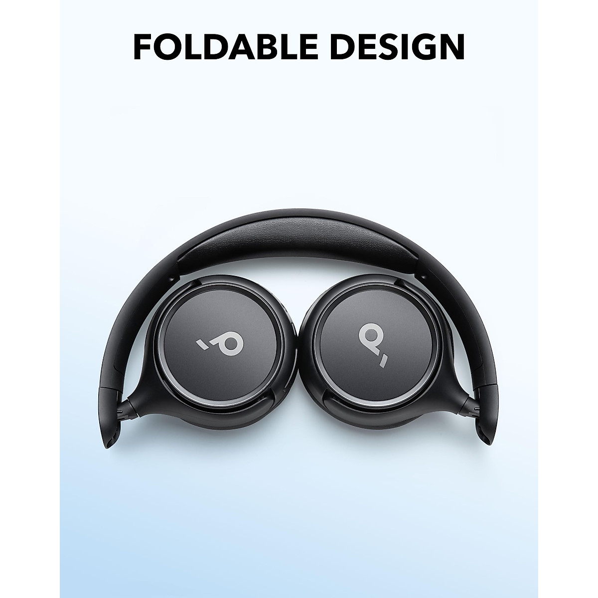 Soundcore H30i Wireless On-Ear Headphones, Foldable Design, Pure Bass, 70H Playtime, Bluetooth 5.3, Lightweight and Comfortable, App Connectivity, Multipoint Connection (Black) (Renewed)