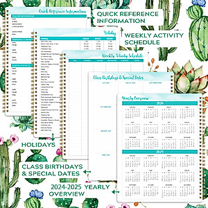 2024-2025 Teacher Planner - Lesson Planner 2024-2025 from Jul 2024 - Jun 2025, 8'' x 10'', Lesson Plan Book, Weekly & Monthly Lesson Planner with Quotes