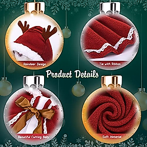 Dog Christmas Costume, Nobleza Pet Santa Reindeer Cape Outfit with Elk Antlers Hat, Soft and Thick Red Polar Fleece Cat Xmas Cloak Clothes for Cats and Large Dogs Holiday Cosplay Party