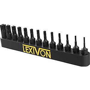 LEXIVON Tamper Proof Torx Bit Set, Premium S2 Alloy Steel | 13-Piece Security Star Bits, T4 - T40 | Precision CNC Machined (LX-301)