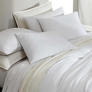 Calvin Klein - Queen Duvet Cover Set, Soft Linen Blend Bedding, Pre-Washed Home Decor for Extra Softness (Soft Linen Off-White, Queen)