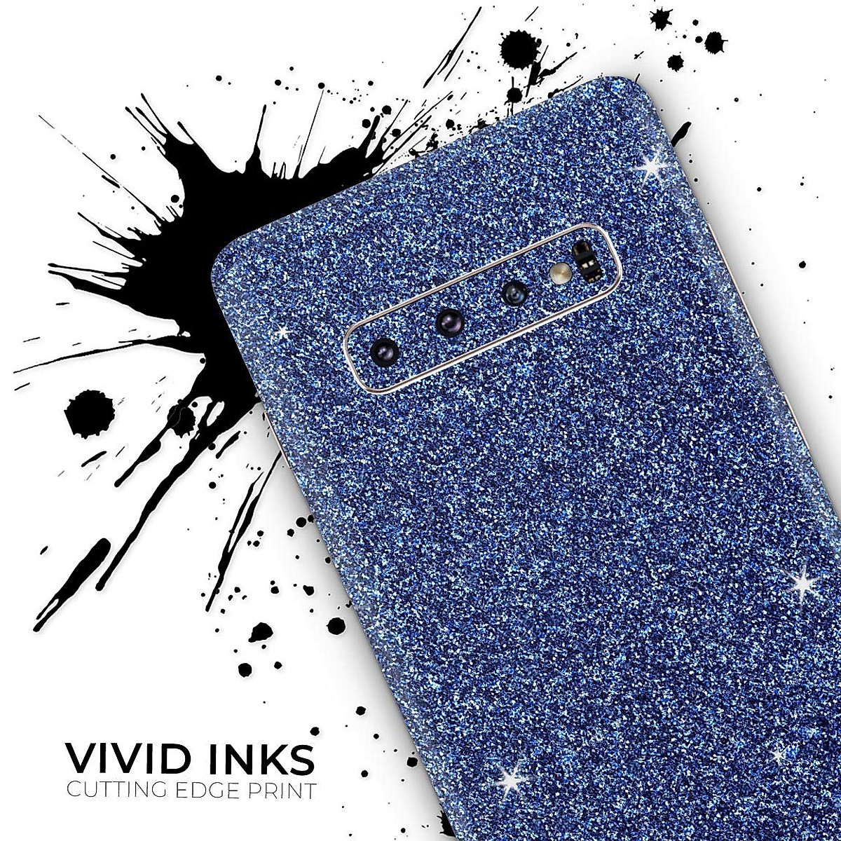 DesignSkinz Sparkling Blue Ultra Metallic Glitter Protective Vinyl Decal Wrap Skin Cover Compatible with The Samsung Galaxy S20 (Screen Trim & Back Glass Skin)
