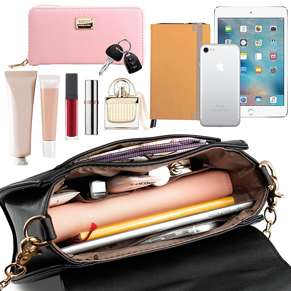 OCT17 Moon Luna Design Purse Kitty Cat satchel shoulder bag Designer Women Handbag Tote PU Leather Sailer Style (White)