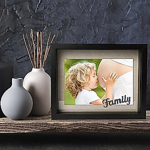 LotFancy Shadow Box Frame, 11x14 Black Display Case, Wooden Picture Frame for Desk, Soft Linen Backboard and Shatter Resistant Glass for Bouquet Photos
