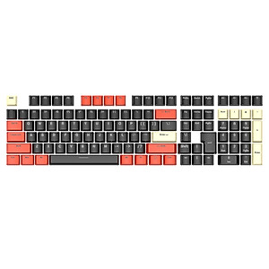 108 Key Custom PBT Keycap Set Double Shot OEM Profile for 61/68/87/98/100/104Key TKL 60% and Full Size Cherry Gateron Kailh Outemu Cross Type Switch US Layout Mechanical Keyboard (Orange Black White)