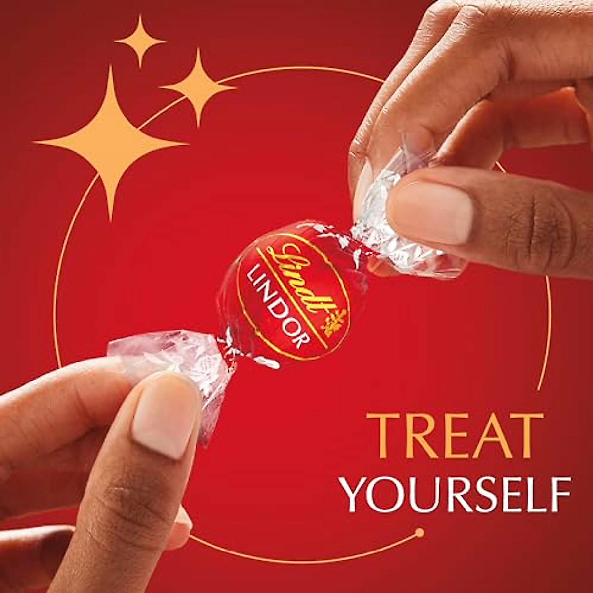 Lindt LINDOR Milk Chocolate Candy Truffles, Milk Chocolate with Smooth, Melting Truffle Center, 25.4 oz., 60 Count