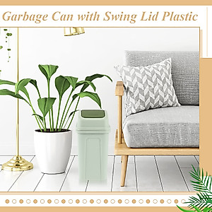 Sumind 2 Pcs Bathroom Trash Can with Swing Lid Small Garbage Can Plastic Bathroom Trashcan Garbage Bin for Kitchen Waste Bedroom Room Outdoor (Green and Pink,1.8 Gallon)