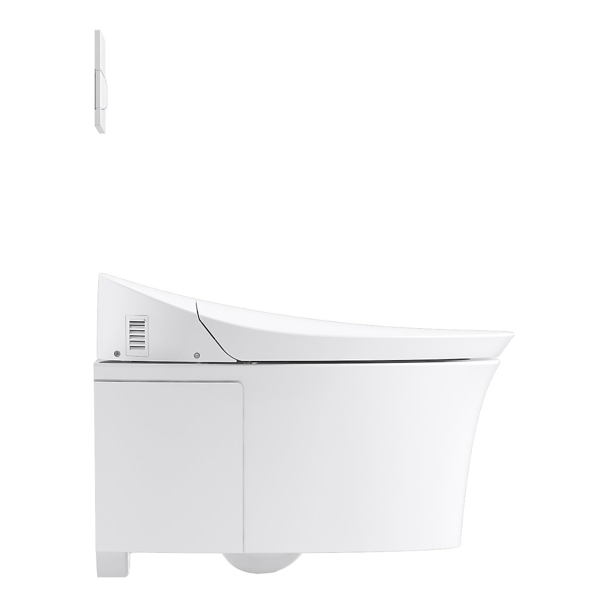 KOHLER 5402-0 Veil Smart Toilet with Auto Open & Close, One-Piece Wall-Hung Elongated Intelligent Bidet Toilet with Heated Seat and Dual-Flush, White