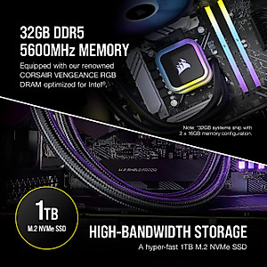 Corsair Vengeance i7400 Series Gaming PC - Liquid Cooled Intel® Core™ i7 13700K CPU - NVIDIA® GeForce RTX™ 4070 Graphics - 32GB Vengeance RGB DDR5 5600MHz Memory - 1TB M.2 NVMe SSD - Black