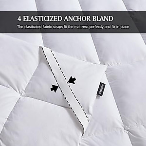 Beautyrest Tencel/Cotton Blend Featherand White Down Fiber Matress Topper with Elasticized Anchor Bands