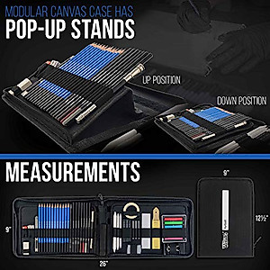 U.S. Art Supply 54-Piece Drawing & Sketching Art Set with 4 Sketch Pads (242 Paper Sheets) - Ultimate Artist Kit, Graphite and Charcoal Pencils & Sticks, Pastels, Erasers - Pop-Up Carry Case, Students