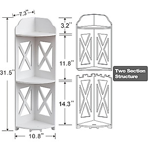 KOAJ Corner Shelf Stand: Versatile Storage Organizer Ideal for Bathrooms, Perfect for Small Spaces. Waterproof Stand, Multi-Functional as Toilet Paper Holder. Elegant White Design