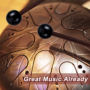 4 Pcs Steel Tongue Drum Mallets 8 Inch Glockenspiel Sticks Drum Stick Mallet and 8 Steel Tongue Drum Finger Sleeves, Silicone Rubber Knocking Finger Picks for Gong Woodblock Drum, Steel Tongue Drum