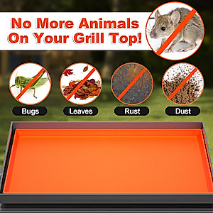 RRW 22" Griddle Mat Silicone for Blackstone, Heavy Duty Food Grade Silicone Griddle Mat Cover Grill, Protect Your Griddle From Rodents, Insects, Debris and Rust, All Season BBQ Grill Mat- Orange