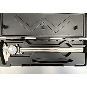 Dial Caliper, 0.1" per Rev, 0-12" Range, 0.001" Accuracy, White Face, Fitted in Platic Case