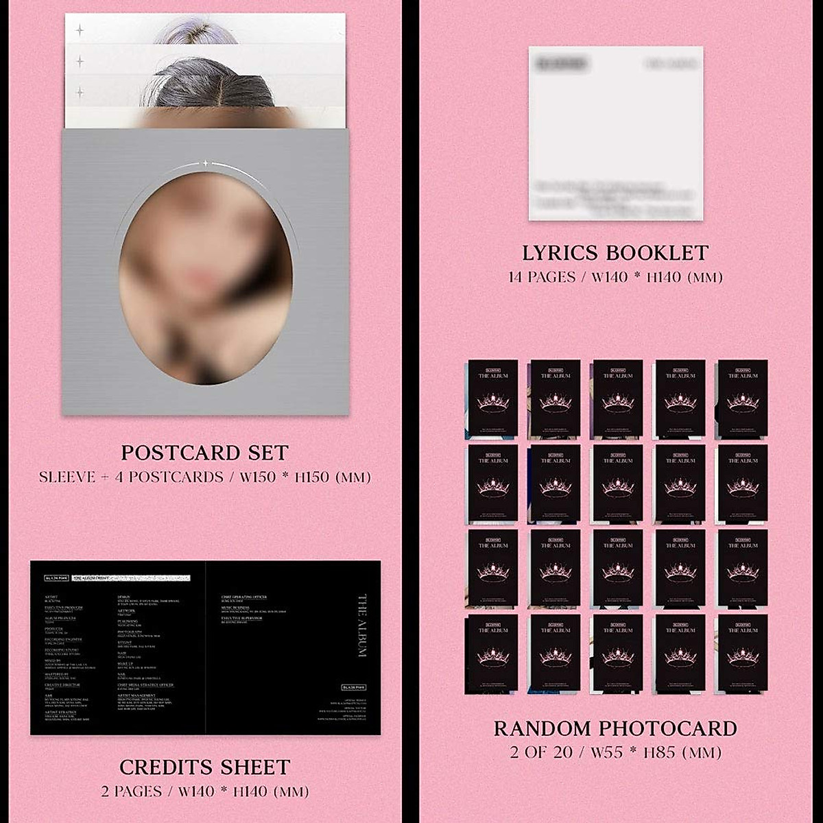 Blackpink 1st Full Album The Album Set (Version 1,2,3,4) (Incl. Blackpink Mobile Grip Holder, Blackpink Transparent Photocard Set)