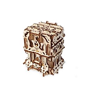 UGEARS 3D Puzzle for Board Games – Deck Box for up to 120 Game Cards - Unique Mechanical Devices for Family Tabletop Role-Playing Games - Wooden Construction Kits for Adults