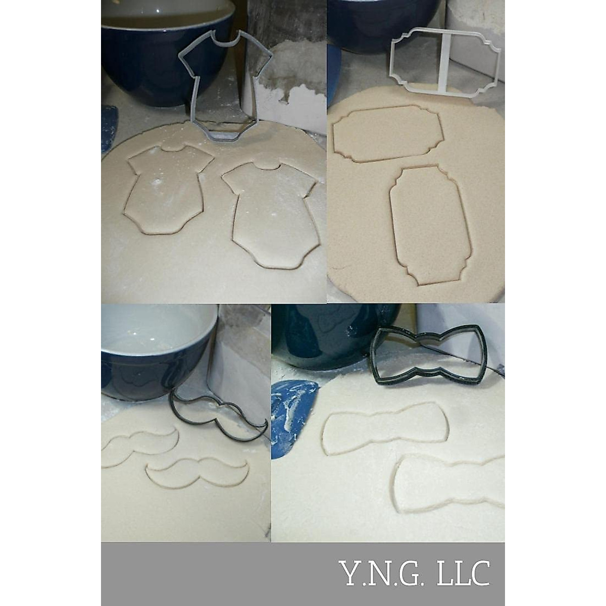 LITTLE GENTLEMAN BABY SHOWER FIRST BIRTHDAY MUSTACHE SET OF 4 COOKIE CUTTERS MADE IN USA PR1239