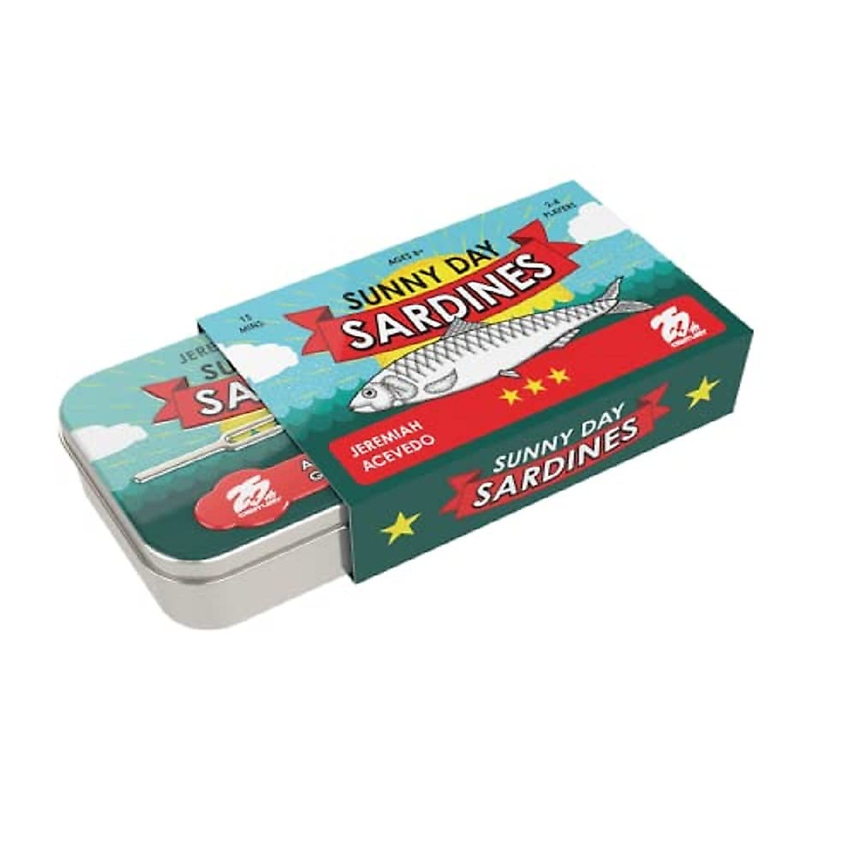 Sunny Day Sardines, Bite Sized Travel Card Game for 2 to 4 Players, Comes in a Mint Tin - 25th Century Games