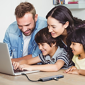 USB C to USB Hub 4 Ports 5Gbps, Aluminum USB C Adapter with 4 USB 3.0 Ports for Mac Mini, MacBook Pro/Air, Samsung S9/S8, iPad Pro, XPS, Dell, Chromebook, and More