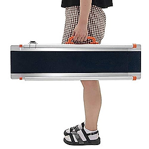 GUENZO Threshold Ramp, Threshold Ramp Scalable Design Aluminum Alloy Nylon Handle Easy to Carry Anti-Slip Matte Paper Wheelchair Baby Carriage Aluminum Ramp, 2 Tablets (Color : Silver, Size : 150cm)