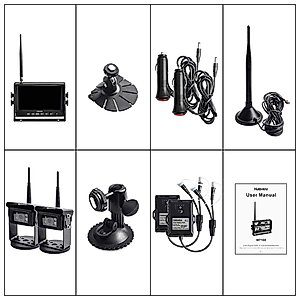 Haloview MC7108-K2 Kit Wiring-Free Wireless High Definition Rear View Camera System with 1 Monitor and 2 Camera(Portable Kit Pro)