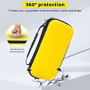 HYPERCASE Protective Case for Nintendo Switch Lite, Yellow Hard Shell Portable Travel Carrying Case Pouch for Nintendo Switch Console & Accessories, Storage Bag with 8 Game Card Slots for Girls Boys.
