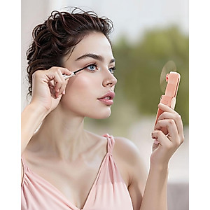 Gaiatop Portable Handheld Fan, Cute Clouds Mini Slide Fan, 3 Speed USB Rechargeable Small Hand Fan, Lash Makeup Pocket Personal Fan, Beach/Travel Essentials Summer Cooling Gifts for Women Girls Pink