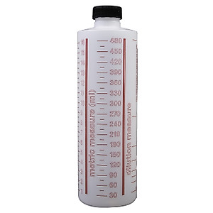 Consolidated Plastics Cylinder Measure Bottle with Cap, HDPE, Natural, 16oz, 12 Piece