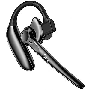 AMINY Wireless Bluetooth Headset with Dual Microphone Noise Cancelling,Auriculares Bluetooth Earpiece 30 Hrs Talking Time V5.3 Bluetooth Earphones Wireless Headset for Trucker/Driving/Office