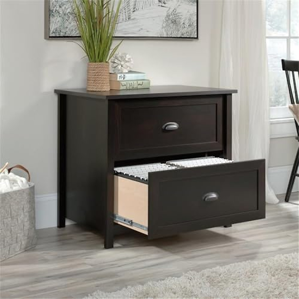 Pemberly Row Engineered Wood 2-Drawer Lateral File Cabinet in Estate Black