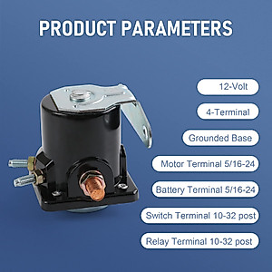 JDMSPEED New Starter Solenoid Relay SW-3 Replacement for Ford Jeep Lincoln Mercury 1958-1991 Replaces C6AF, C7AF, C3912, C9AF, D2AF11450AA, 50-430, B-6A-11450A SW3 12V Black