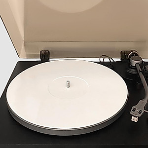 Turntable Mat, White Acrylic Turntable Mat - Platter Slipmat for 12" Vinyl Vintage Record Player - Antistatic Cover, Reduces Noise & Sounds from Static & Dust - Tighter Bass Quality, Record Player Mat