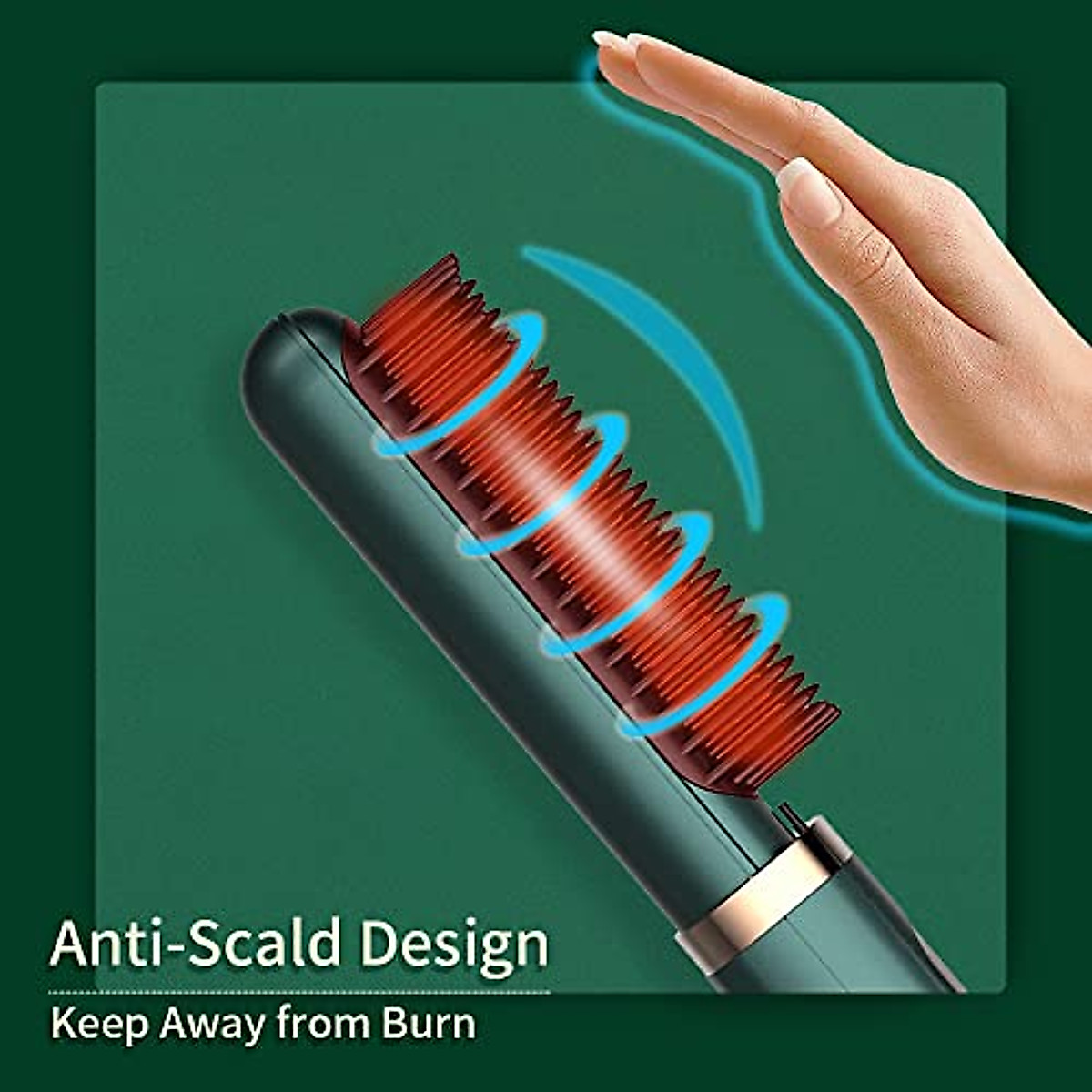 MEIYIXIN Ionic Hair Straightener Brush, Hair Straightener Comb with 5 Temperature Settings, Negative Ions Straightener Comb for Women, Fast Heating & Anti-Scald C903 (Black Purple)