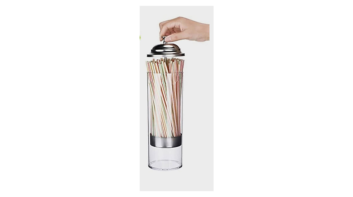 Straw Dispenser for Pencils & Straws - Durable Acrylic, Easy Use