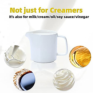 ONTUBE Ceramics Creamer,Porcelain Coffee Milk Creamer Pitcher with Handle for Home and Kitchen - 12OZ (White)