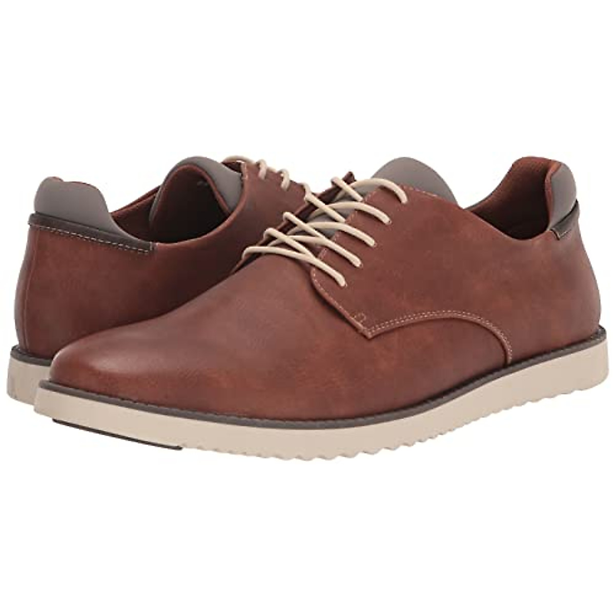 Dr. Scholl's Men's Sync Plain Toe Dress Casual Oxford, Dark Tan Smooth, 10