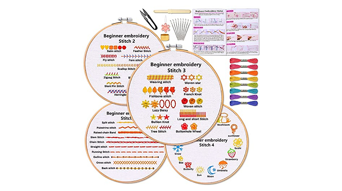 Beginners Embroidery Kit - 30 Stitches Starter Set
